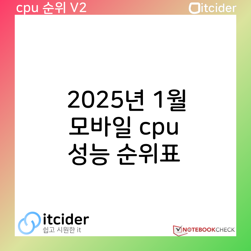 2025년 01월 최신 모바일 cpu 성능 순위 - itcider